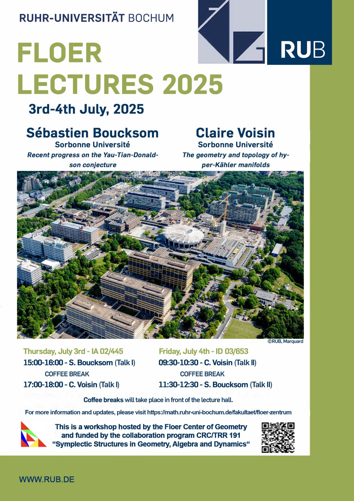 Fakultät für Mathematik: Floer Lectures 2025